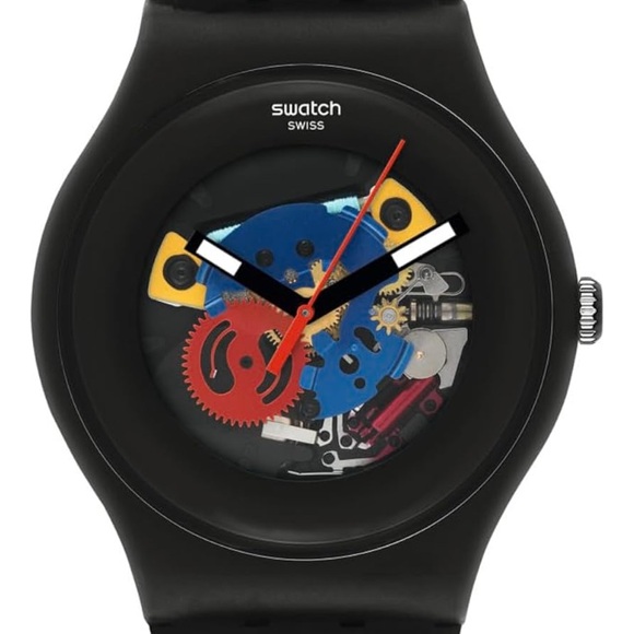 Swatch | Wearables | Swatch Black And Blue Smartwatch With Modern ...